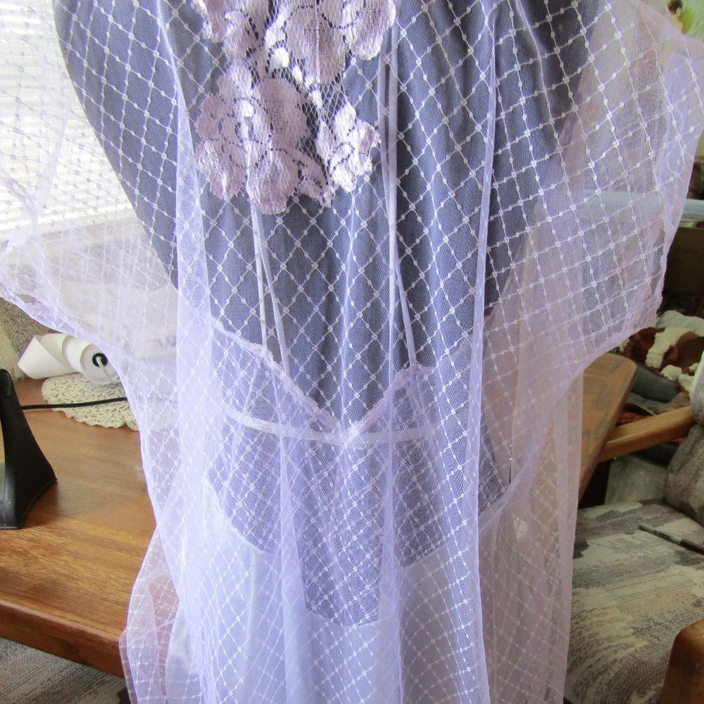 Large Sheer Long Nightgown And Cover Up - Gem